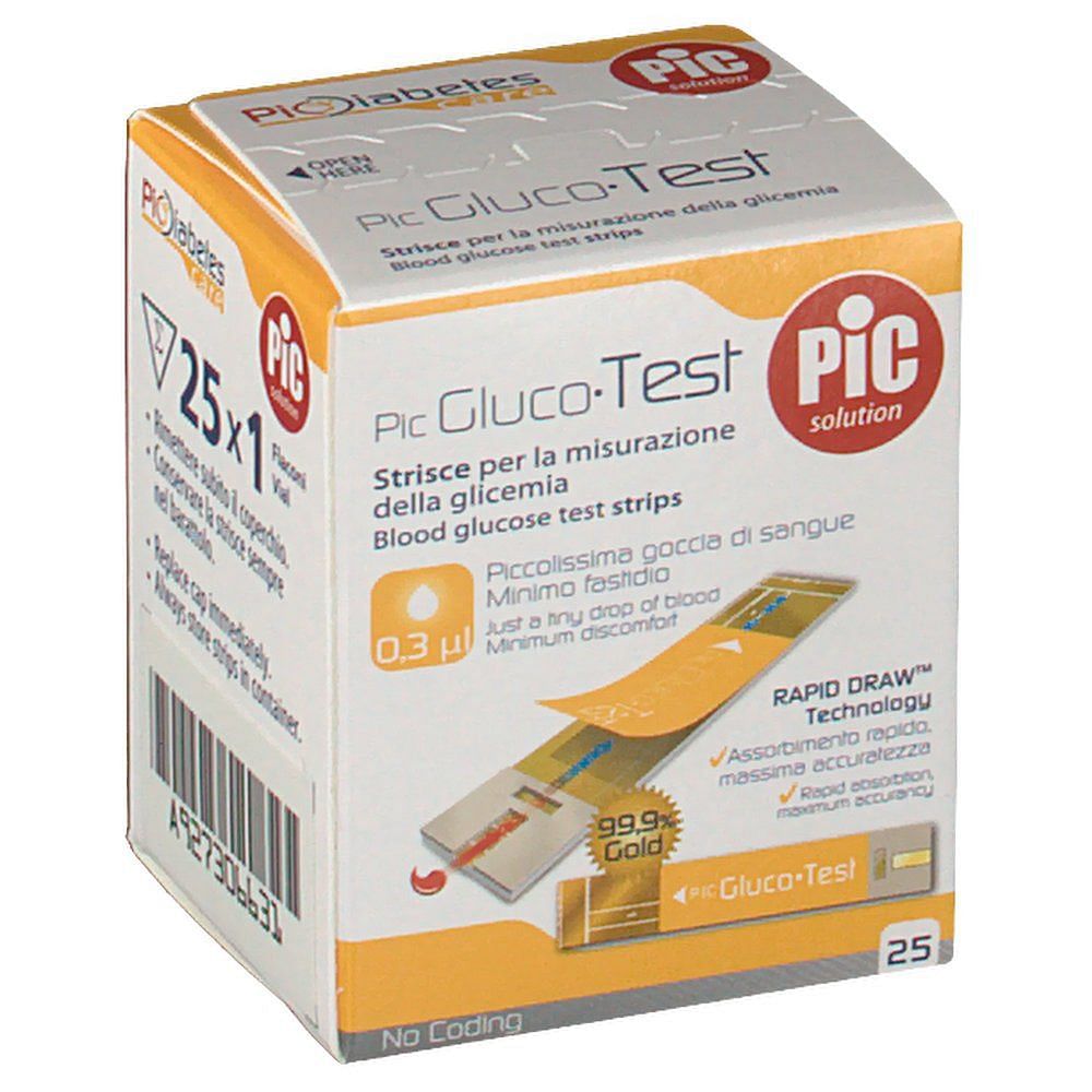 Strisce Misurazione Glicemia Pic Glucotest 25 Pezzi: | 1000farmacie Strisce Misurazione Glicemia Pic Glucotest 25 Pezzi: | 1000farmacie