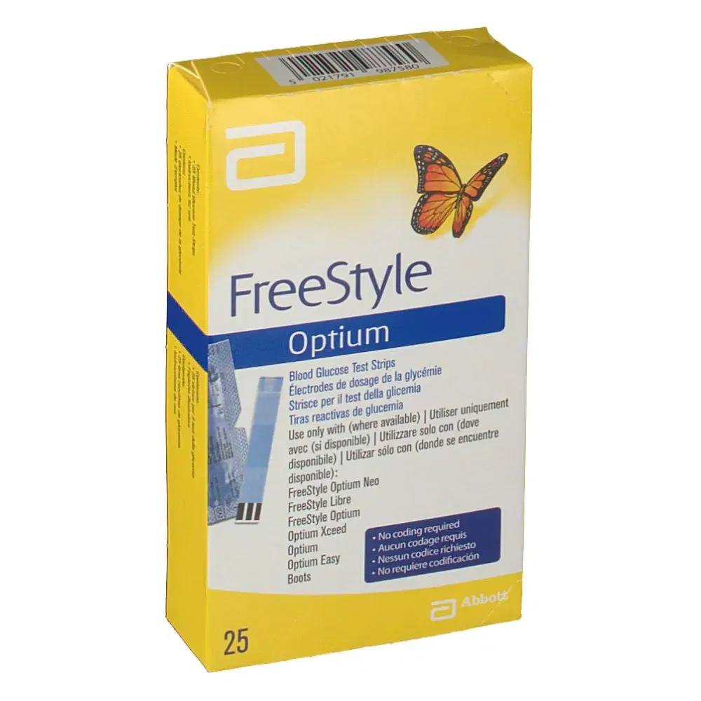 Strisce misurazione glicemia freestyle optium test strips 25 pezzi ...